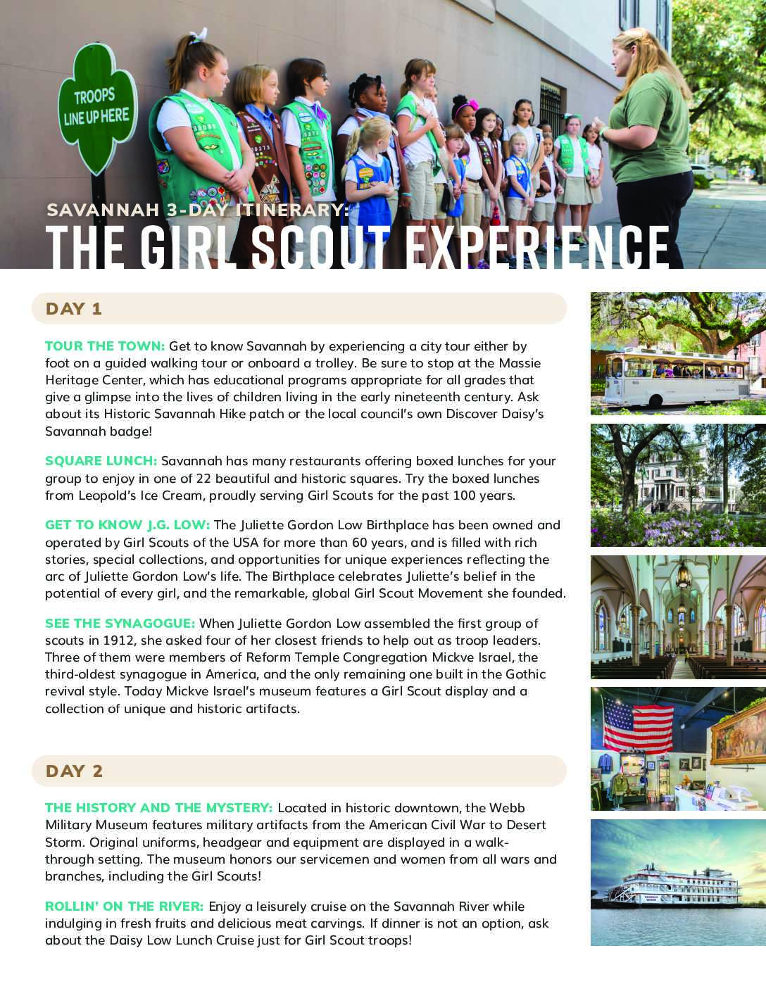 Girl Scout Itinerary - The Group Travel Leader | Group Tour and Travel ...